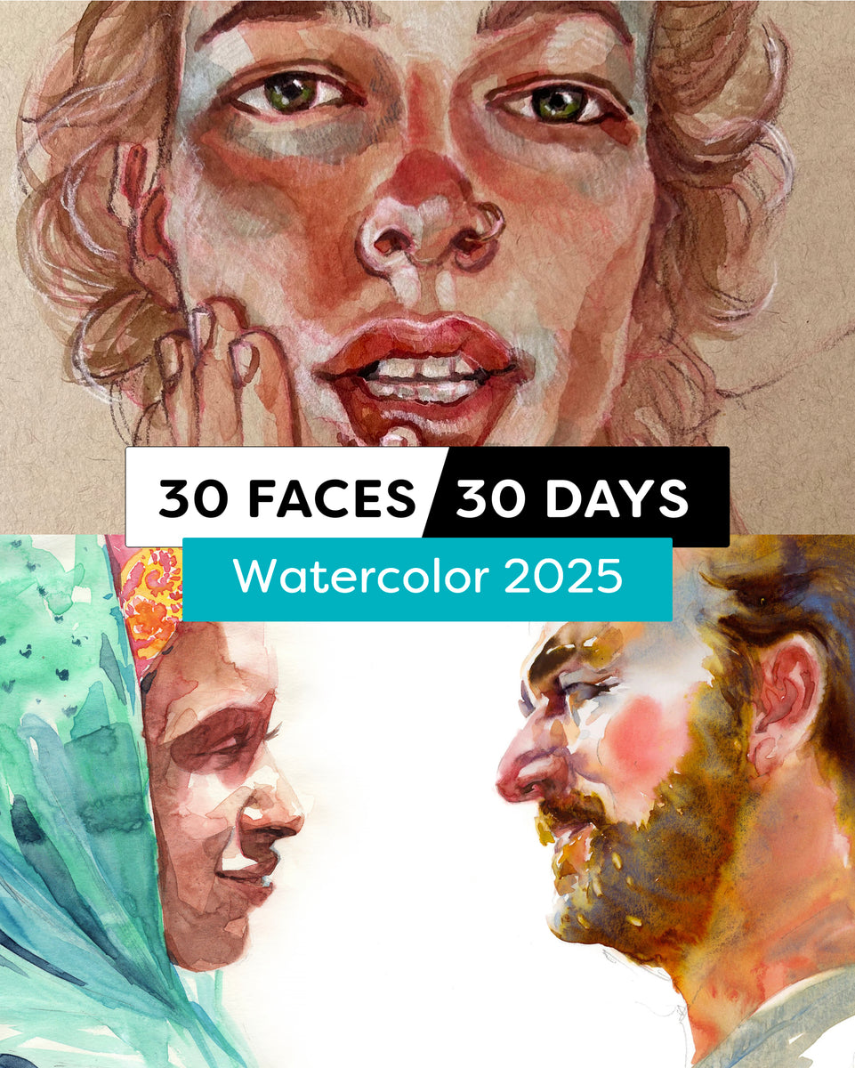 30 Faces/30 Days - Watercolor (2025) – Sktchy