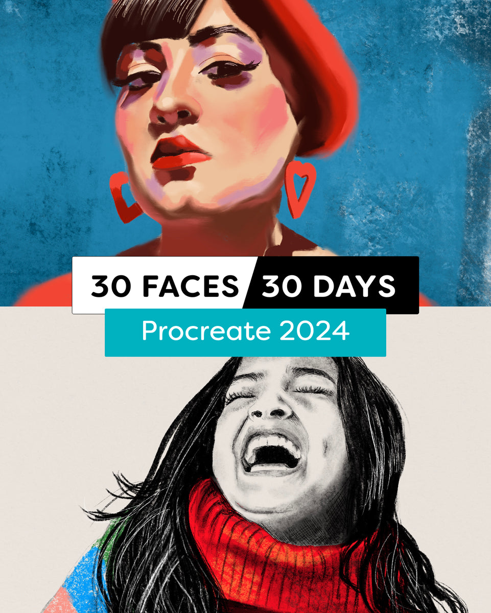 30 Faces/30 Days - Procreate (2024) – Sktchy